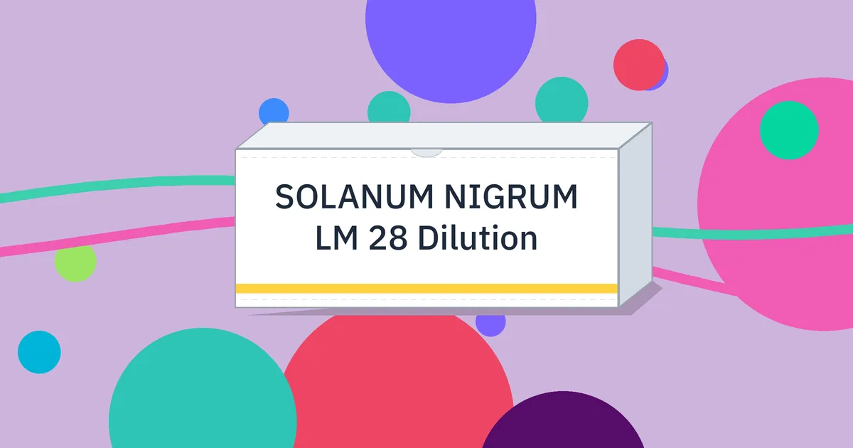 Symbolbild: Packung mit der Aufschrift SOLANUM NIGRUM LM 28 Dilution (PZN 13193064) – Verfügbarkeit und Bezug in Apotheken in Frankfurt am Main