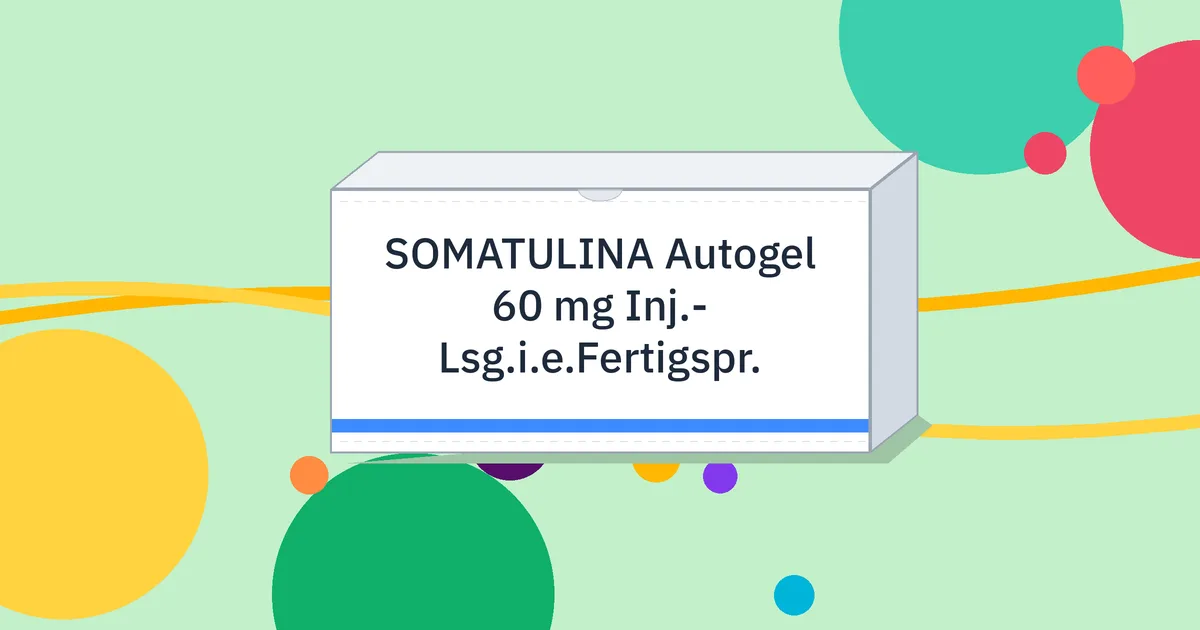 Symbolbild: Packung mit der Aufschrift SOMATULINA Autogel 60 mg Inj.-Lsg.i.e.Fertigspr. (PZN 10060960) – Verfügbarkeit und Bezug in Apotheken in Frankfurt am Main