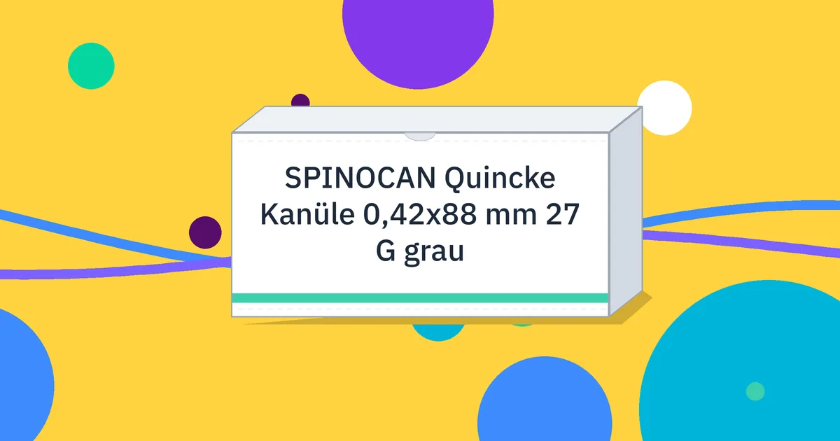 Symbolbild: Packung mit der Aufschrift SPINOCAN Quincke Kanüle 0,42x88 mm 27 G grau (PZN 06766163) – Verfügbarkeit und Bezug in Apotheken in Frankfurt am Main