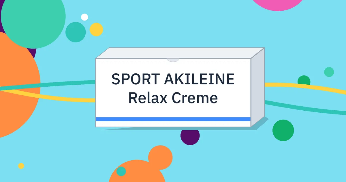 Symbolbild: Packung mit der Aufschrift SPORT AKILEINE Relax Creme (PZN 08609628) – Verfügbarkeit und Bezug in Apotheken in Frankfurt am Main