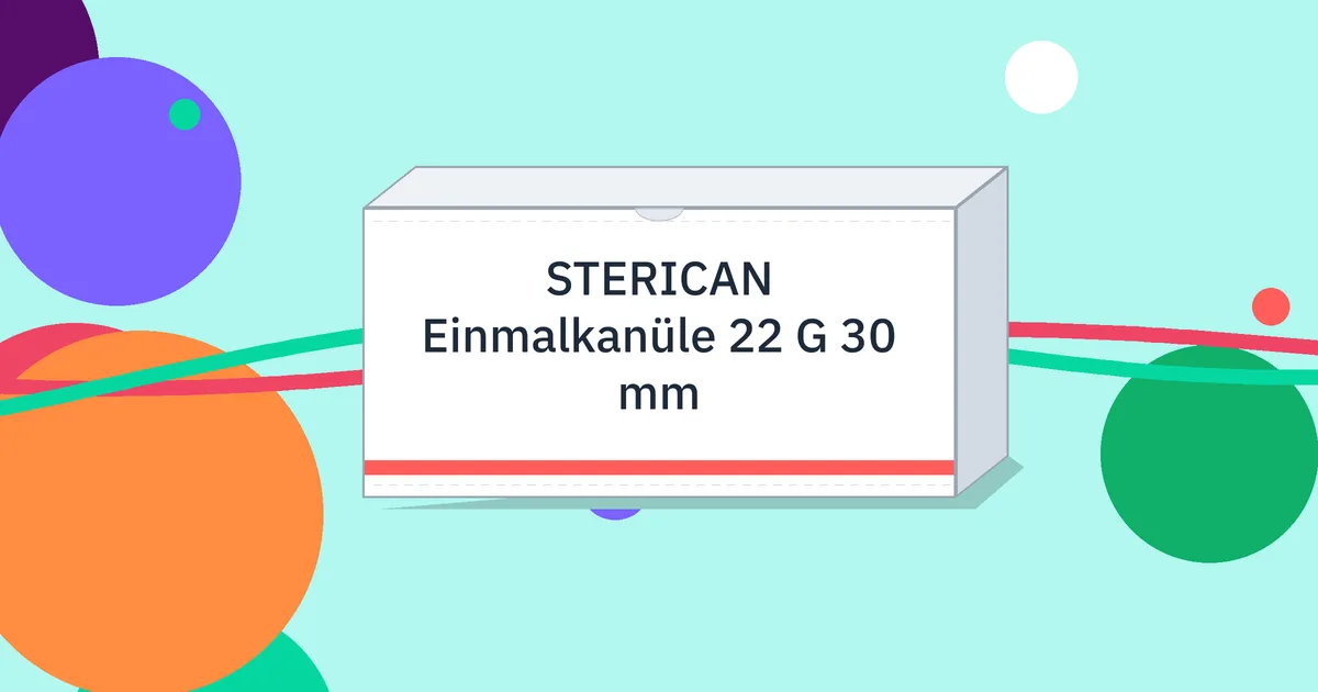 Symbolbild: Packung mit der Aufschrift STERICAN Einmalkanüle 22 G 30 mm (PZN 18746473) – Verfügbarkeit und Bezug in Apotheken in Frankfurt am Main