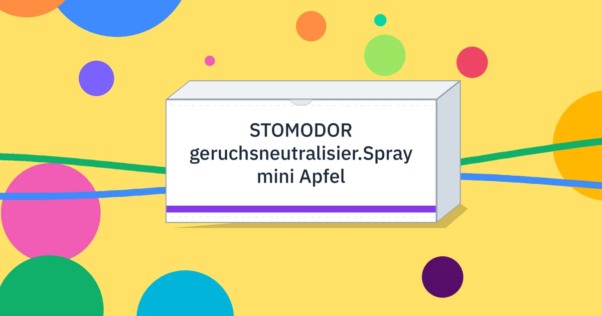 Symbolbild: Packung mit der Aufschrift STOMODOR geruchsneutralisier.Spray mini Apfel (PZN 17866287) – Verfügbarkeit und Bezug in Apotheken in Frankfurt am Main