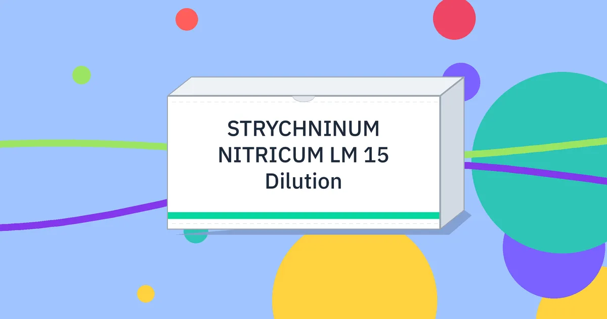 Symbolbild: Packung mit der Aufschrift STRYCHNINUM NITRICUM LM 15 Dilution (PZN 13206743) – Verfügbarkeit und Bezug in Apotheken in Frankfurt am Main
