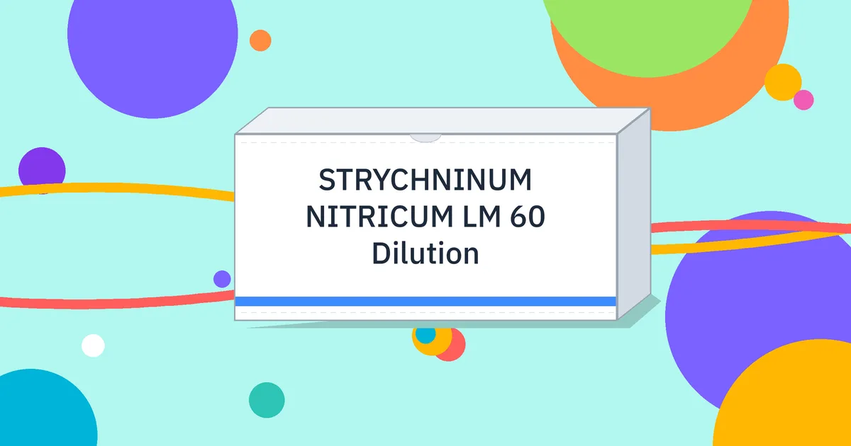 Symbolbild: Packung mit der Aufschrift STRYCHNINUM NITRICUM LM 60 Dilution (PZN 13206973) – Verfügbarkeit und Bezug in Apotheken in Frankfurt am Main
