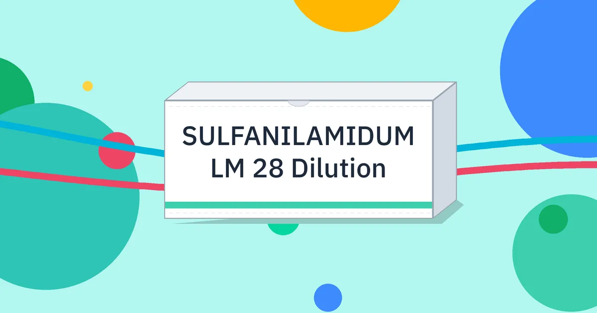 Symbolbild: Packung mit der Aufschrift SULFANILAMIDUM LM 28 Dilution (PZN 13209233) – Verfügbarkeit und Bezug in Apotheken in Frankfurt am Main