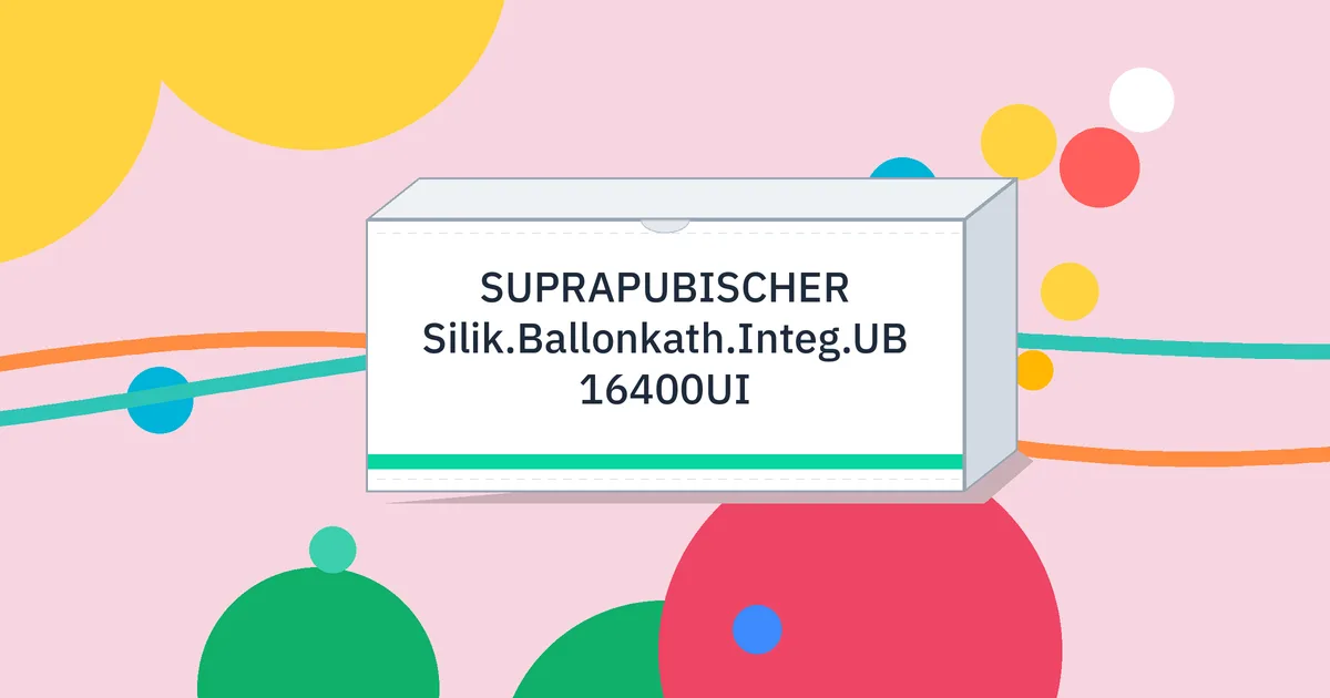 Symbolbild: Packung mit der Aufschrift SUPRAPUBISCHER Silik.Ballonkath.Integ.UB 16400UI (PZN 07652740) – Verfügbarkeit und Bezug in Apotheken in Frankfurt am Main