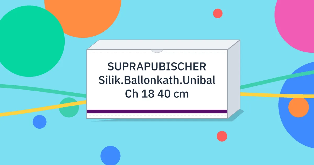 Symbolbild: Packung mit der Aufschrift SUPRAPUBISCHER Silik.Ballonkath.Unibal Ch 18 40 cm (PZN 01152628) – Verfügbarkeit und Bezug in Apotheken in Frankfurt am Main