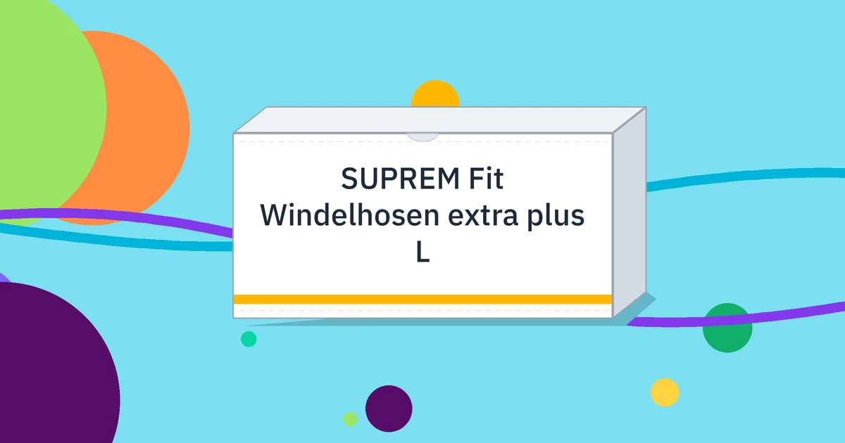 Symbolbild: Packung mit der Aufschrift SUPREM Fit Windelhosen extra plus L (PZN 08835112) – Verfügbarkeit und Bezug in Apotheken in Frankfurt am Main