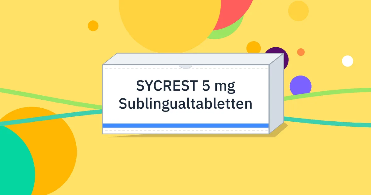 Symbolbild: Packung mit der Aufschrift SYCREST 5 mg Sublingualtabletten (PZN 10176906) – Verfügbarkeit und Bezug in Apotheken in Frankfurt am Main
