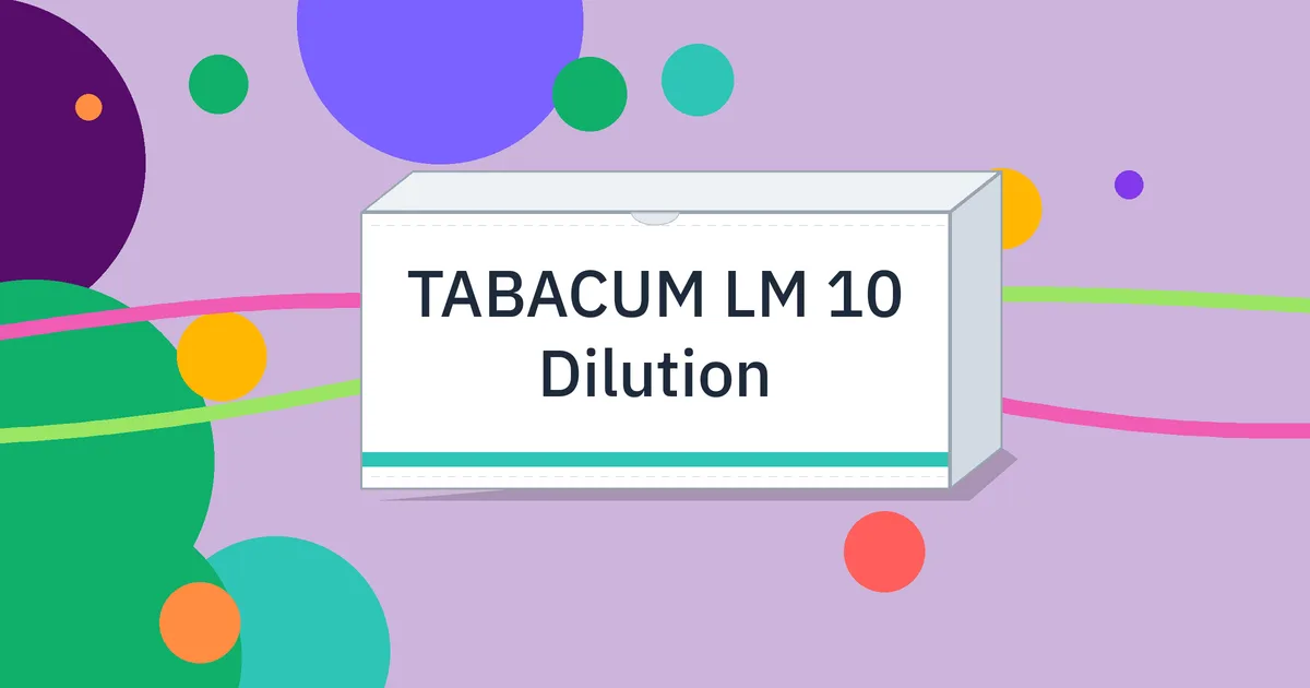 Symbolbild: Packung mit der Aufschrift TABACUM LM 10 Dilution (PZN 13212560) – Verfügbarkeit und Bezug in Apotheken in Frankfurt am Main