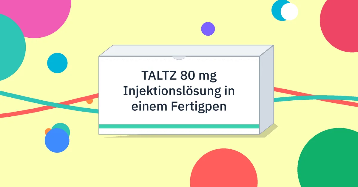 Symbolbild: Packung mit der Aufschrift TALTZ 80 mg Injektionslösung in einem Fertigpen (PZN 12143383) – Verfügbarkeit und Bezug in Apotheken in Frankfurt am Main