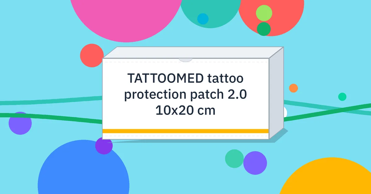 Symbolbild: Packung mit der Aufschrift TATTOOMED tattoo protection patch 2.0 10x20 cm (PZN 13880103) – Verfügbarkeit und Bezug in Apotheken in Frankfurt am Main