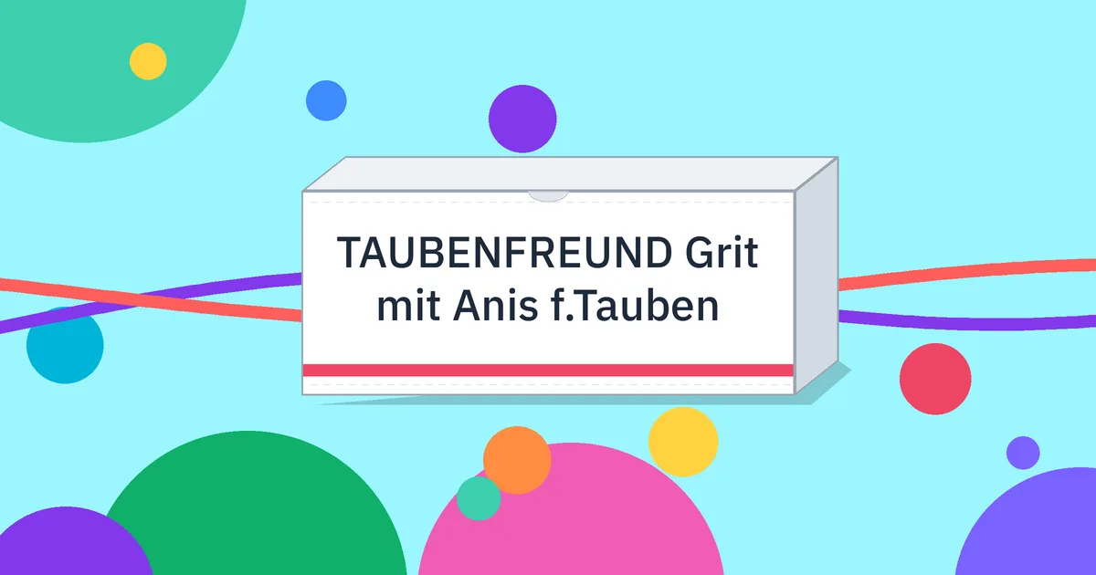 Symbolbild: Packung mit der Aufschrift TAUBENFREUND Grit mit Anis f.Tauben (PZN 00113572) – Verfügbarkeit und Bezug in Apotheken in Frankfurt am Main
