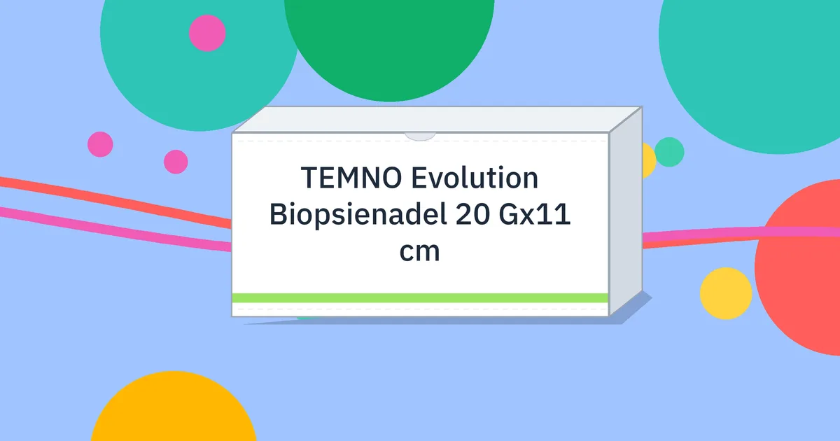 Symbolbild: Packung mit der Aufschrift TEMNO Evolution Biopsienadel 20 Gx11 cm (PZN 18765921) – Verfügbarkeit und Bezug in Apotheken in Frankfurt am Main