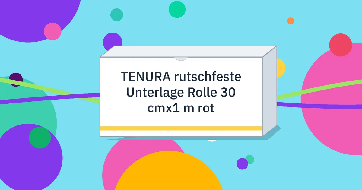Symbolbild: Packung mit der Aufschrift TENURA rutschfeste Unterlage Rolle 30 cmx1 m rot (PZN 09669609) – Verfügbarkeit und Bezug in Apotheken in Frankfurt am Main