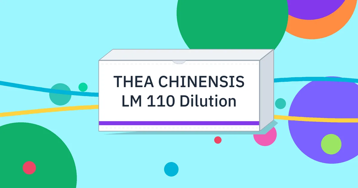 Symbolbild: Packung mit der Aufschrift THEA CHINENSIS LM 110 Dilution (PZN 13219591) – Verfügbarkeit und Bezug in Apotheken in Frankfurt am Main