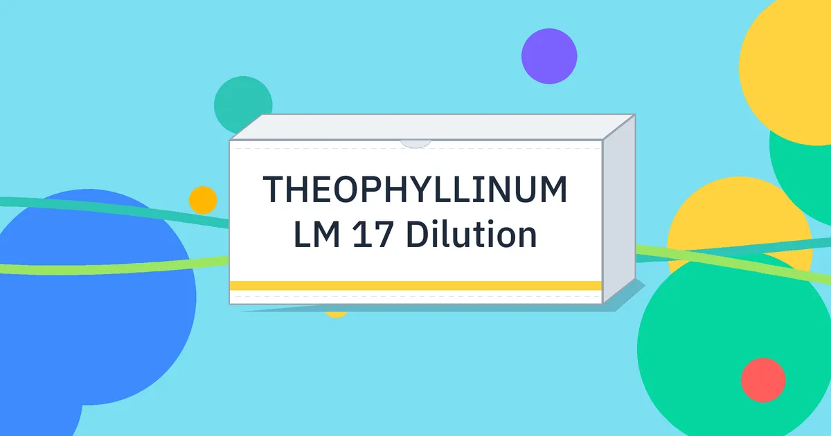 Symbolbild: Packung mit der Aufschrift THEOPHYLLINUM LM 17 Dilution (PZN 13220298) – Verfügbarkeit und Bezug in Apotheken in Frankfurt am Main