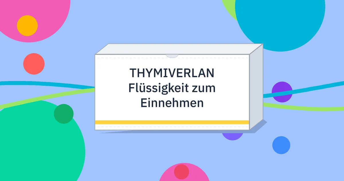Symbolbild: Packung mit der Aufschrift THYMIVERLAN Flüssigkeit zum Einnehmen (PZN 14165331) – Verfügbarkeit und Bezug in Apotheken in Frankfurt am Main