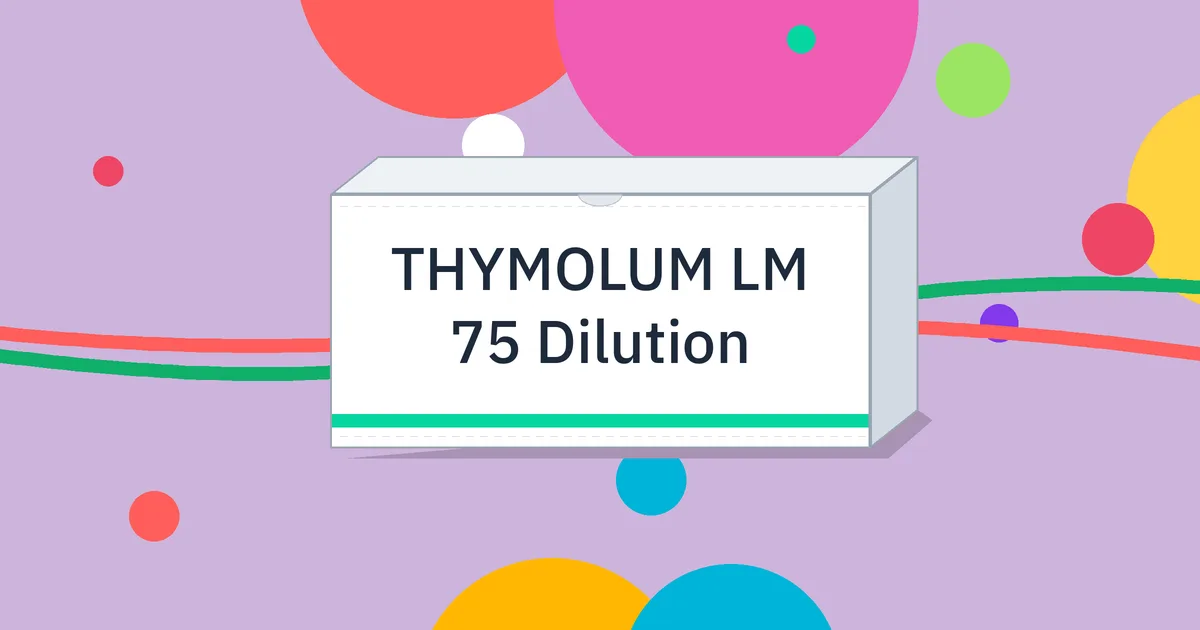Symbolbild: Packung mit der Aufschrift THYMOLUM LM 75 Dilution (PZN 13222742) – Verfügbarkeit und Bezug in Apotheken in Frankfurt am Main