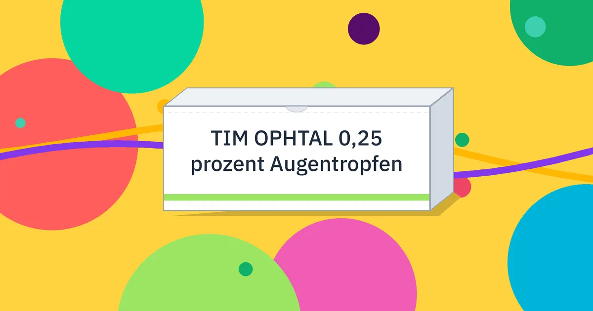 Symbolbild: Packung mit der Aufschrift TIM OPHTAL 0,25 prozent Augentropfen (PZN 04828629) – Verfügbarkeit und Bezug in Apotheken in Frankfurt am Main
