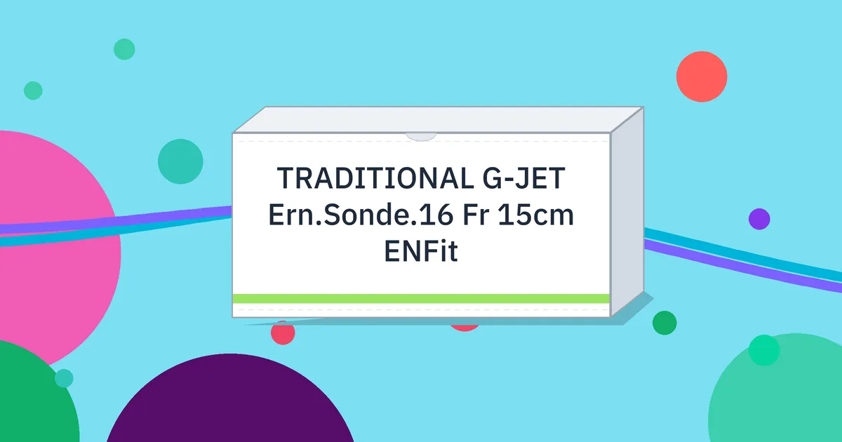 Symbolbild: Packung mit der Aufschrift TRADITIONAL G-JET Ern.Sonde.16 Fr 15cm ENFit (PZN 16803267) – Verfügbarkeit und Bezug in Apotheken in Frankfurt am Main