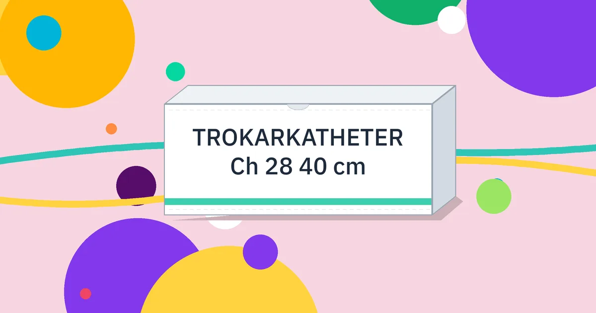 Symbolbild: Packung mit der Aufschrift TROKARKATHETER Ch 28 40 cm (PZN 03049366) – Verfügbarkeit und Bezug in Apotheken in Frankfurt am Main