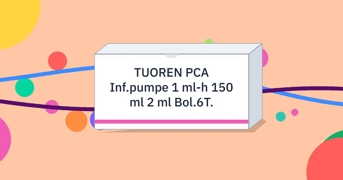 Symbolbild: Packung mit der Aufschrift TUOREN PCA Inf.pumpe 1 ml-h 150 ml 2 ml Bol.6T. (PZN 11663235) – Verfügbarkeit und Bezug in Apotheken in Frankfurt am Main
