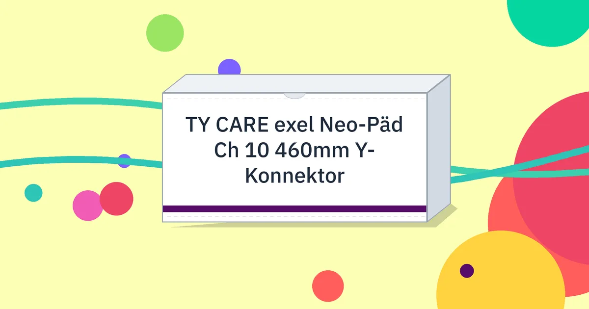 Symbolbild: Packung mit der Aufschrift TY CARE exel Neo-Päd Ch 10 460mm Y-Konnektor (PZN 05486237) – Verfügbarkeit und Bezug in Apotheken in Frankfurt am Main