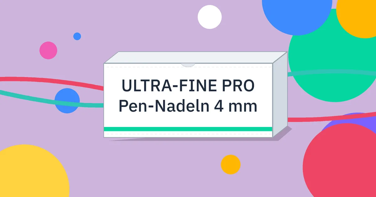 Symbolbild: Packung mit der Aufschrift ULTRA-FINE PRO Pen-Nadeln 4 mm (PZN 20922747) – Verfügbarkeit und Bezug in Apotheken in Frankfurt am Main