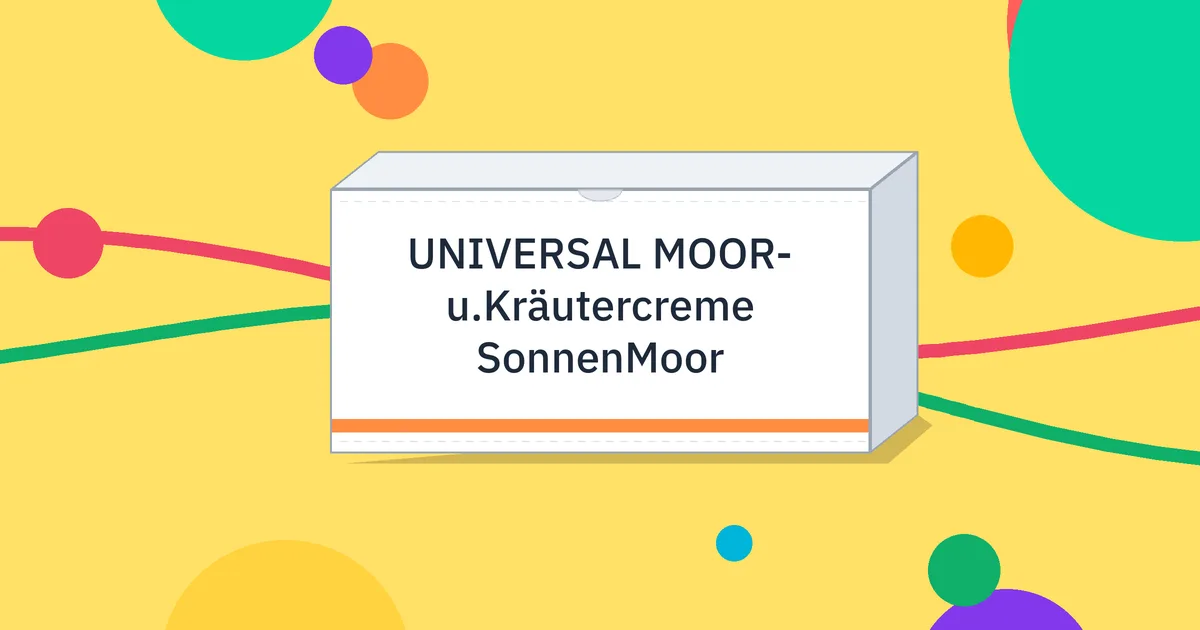 Symbolbild: Packung mit der Aufschrift UNIVERSAL MOOR- u.Kräutercreme SonnenMoor (PZN 00220109) – Verfügbarkeit und Bezug in Apotheken in Frankfurt am Main