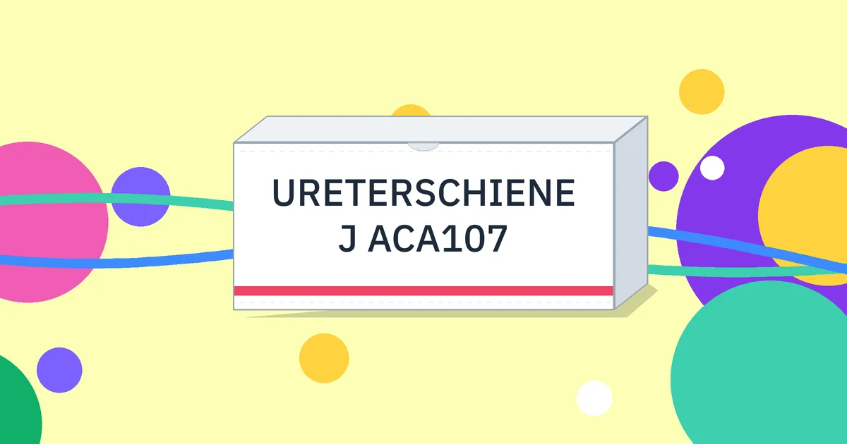 Symbolbild: Packung mit der Aufschrift URETERSCHIENE J ACA107 (PZN 00204978) – Verfügbarkeit und Bezug in Apotheken in Frankfurt am Main