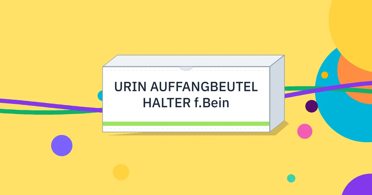 Symbolbild: Packung mit der Aufschrift URIN AUFFANGBEUTEL HALTER f.Bein (PZN 01739925) – Verfügbarkeit und Bezug in Apotheken in Frankfurt am Main
