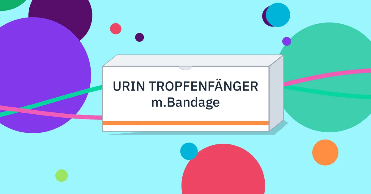 Symbolbild: Packung mit der Aufschrift URIN TROPFENFÄNGER m.Bandage (PZN 01979173) – Verfügbarkeit und Bezug in Apotheken in Frankfurt am Main