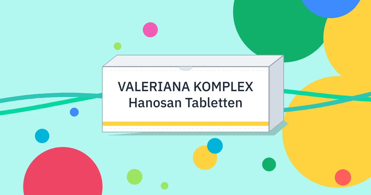 Symbolbild: Packung mit der Aufschrift VALERIANA KOMPLEX Hanosan Tabletten (PZN 09268885) – Verfügbarkeit und Bezug in Apotheken in Frankfurt am Main