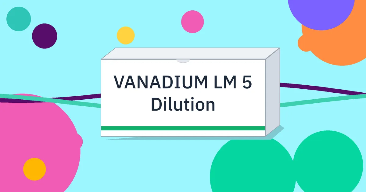 Symbolbild: Packung mit der Aufschrift VANADIUM LM 5 Dilution (PZN 13262368) – Verfügbarkeit und Bezug in Apotheken in Frankfurt am Main