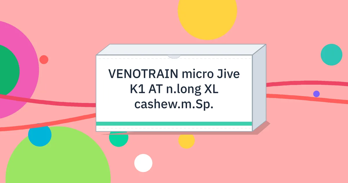 Symbolbild: Packung mit der Aufschrift VENOTRAIN micro Jive K1 AT n.long XL cashew.m.Sp. (PZN 20765957) – Verfügbarkeit und Bezug in Apotheken in Frankfurt am Main