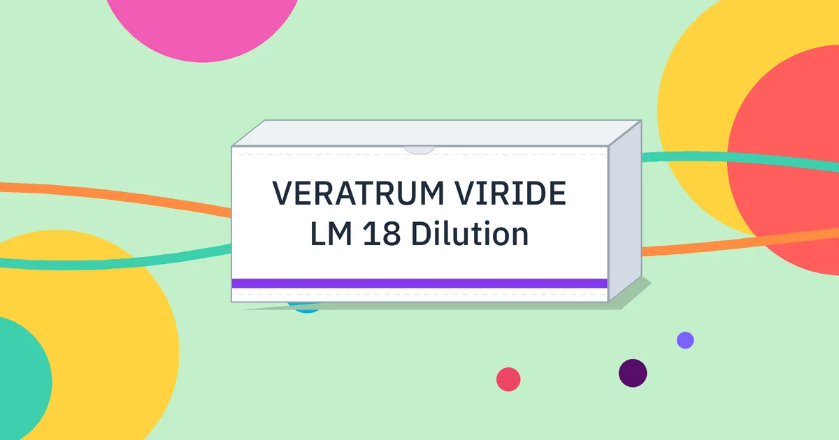 Symbolbild: Packung mit der Aufschrift VERATRUM VIRIDE LM 18 Dilution (PZN 02604274) – Verfügbarkeit und Bezug in Apotheken in Frankfurt am Main