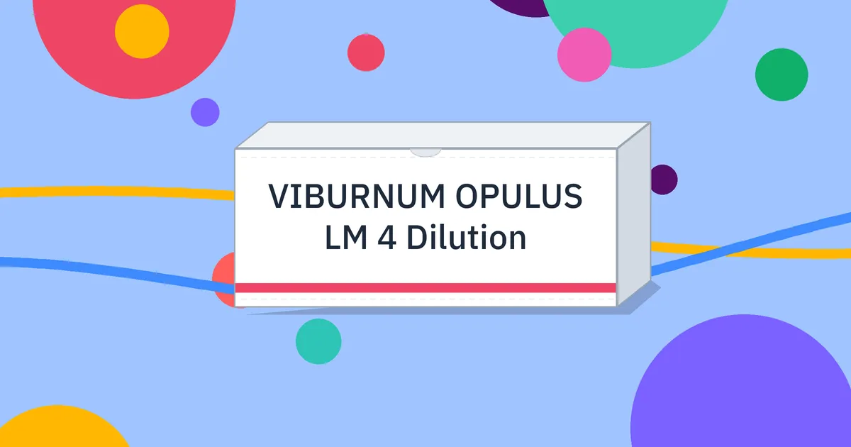 Symbolbild: Packung mit der Aufschrift VIBURNUM OPULUS LM 4 Dilution (PZN 13270669) – Verfügbarkeit und Bezug in Apotheken in Frankfurt am Main