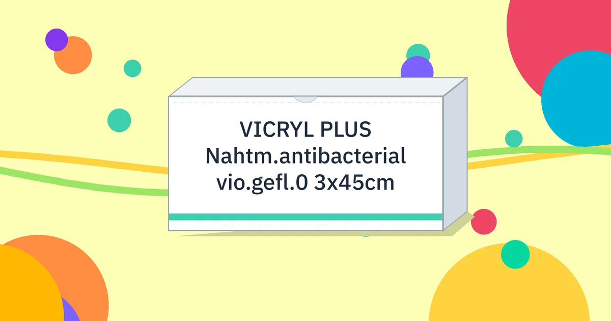 Symbolbild: Packung mit der Aufschrift VICRYL PLUS Nahtm.antibacterial vio.gefl.0 3x45cm (PZN 16810161) – Verfügbarkeit und Bezug in Apotheken in Frankfurt am Main