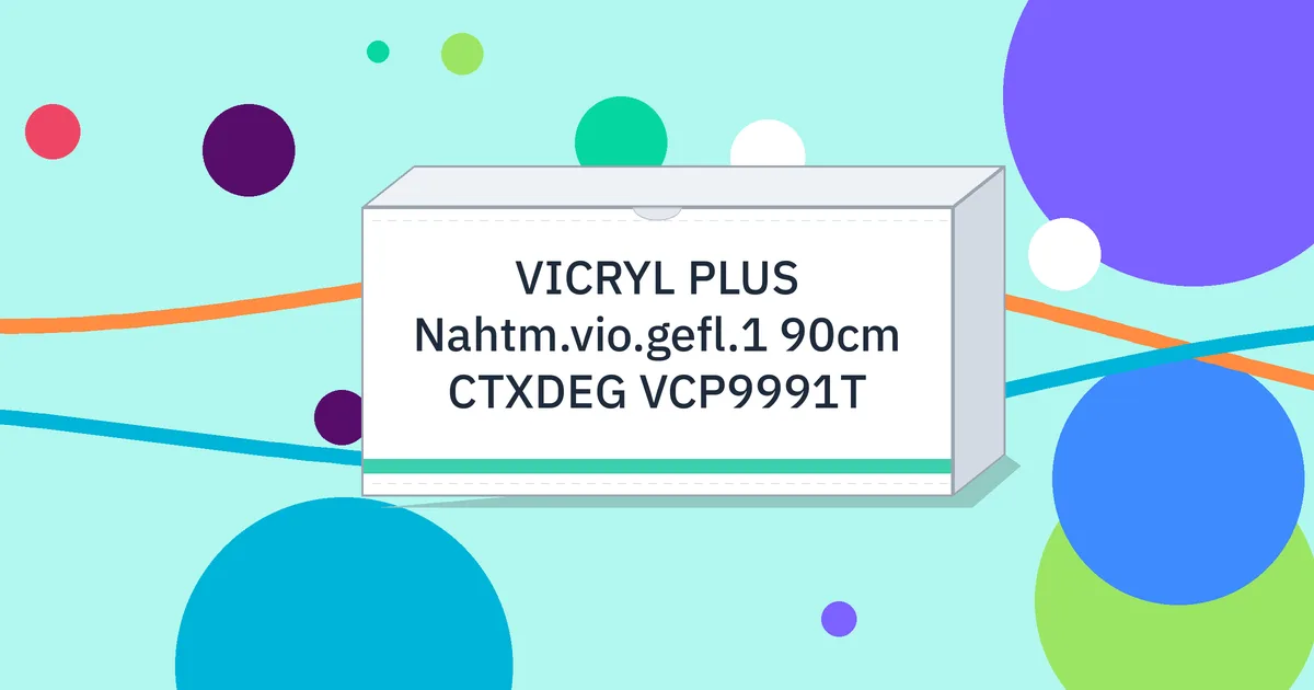 Symbolbild: Packung mit der Aufschrift VICRYL PLUS Nahtm.vio.gefl.1 90cm CTXDEG VCP9991T (PZN 20924083) – Verfügbarkeit und Bezug in Apotheken in Frankfurt am Main