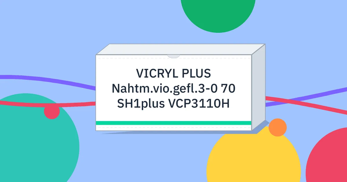 Symbolbild: Packung mit der Aufschrift VICRYL PLUS Nahtm.vio.gefl.3-0 70 SH1plus VCP3110H (PZN 19760794) – Verfügbarkeit und Bezug in Apotheken in Frankfurt am Main