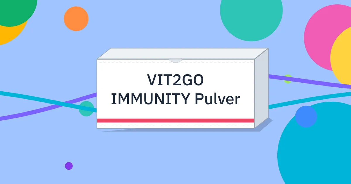 Symbolbild: Packung mit der Aufschrift VIT2GO IMMUNITY Pulver (PZN 16391988) – Verfügbarkeit und Bezug in Apotheken in Frankfurt am Main