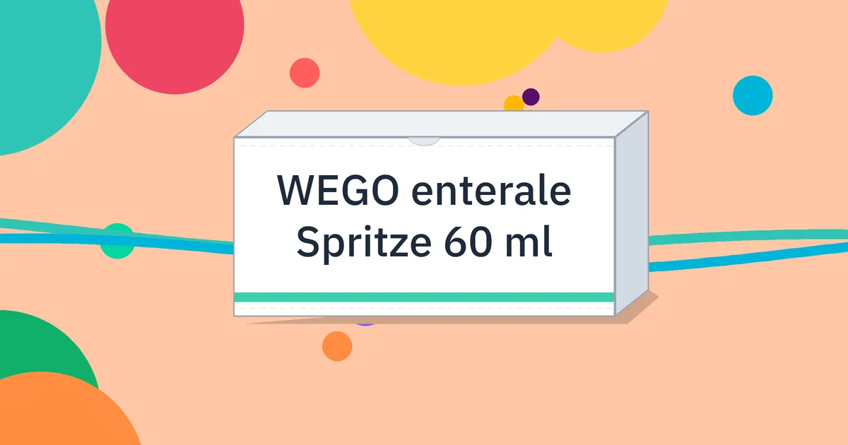 Symbolbild: Packung mit der Aufschrift WEGO enterale Spritze 60 ml (PZN 19751921) – Verfügbarkeit und Bezug in Apotheken in Frankfurt am Main