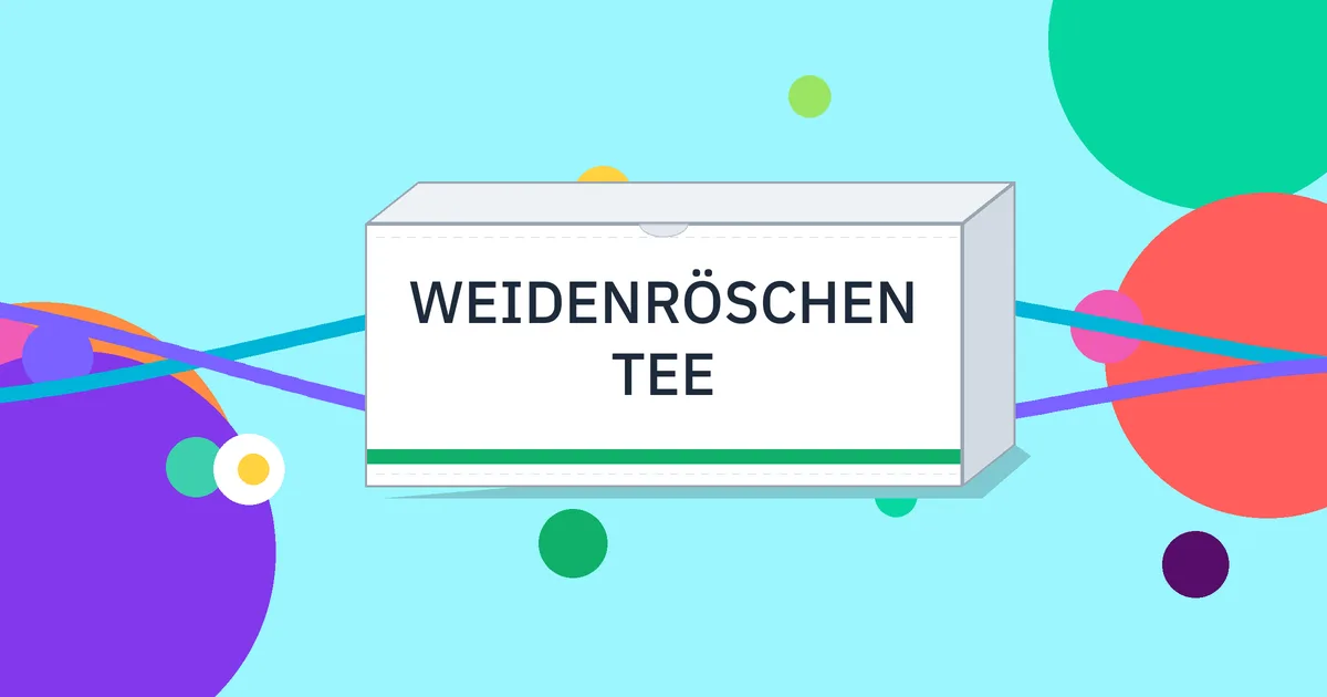 Symbolbild: Packung mit der Aufschrift WEIDENRÖSCHEN TEE (PZN 18396889) – Verfügbarkeit und Bezug in Apotheken in Frankfurt am Main