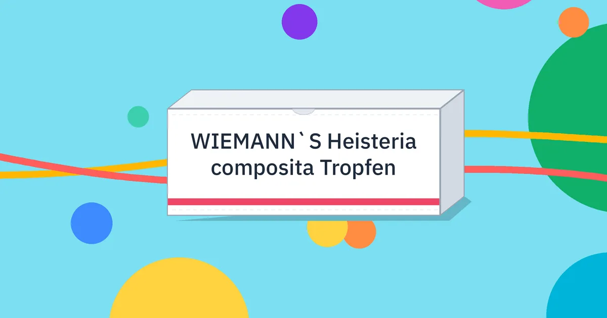Symbolbild: Packung mit der Aufschrift WIEMANN`S Heisteria composita Tropfen (PZN 11155421) – Verfügbarkeit und Bezug in Apotheken in Frankfurt am Main