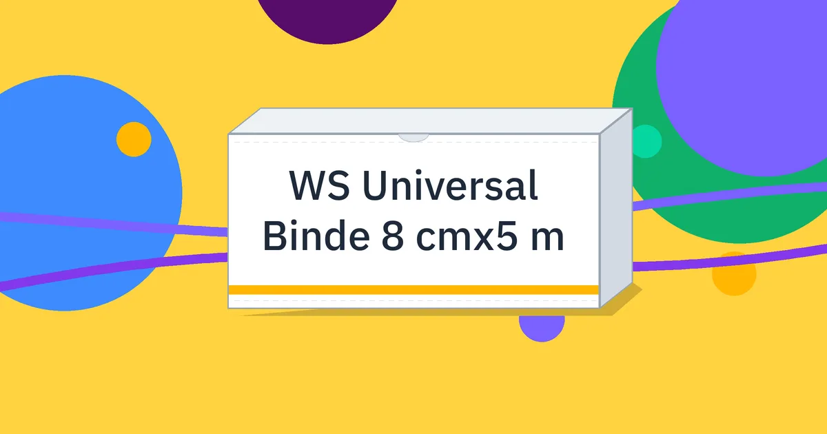 Symbolbild: Packung mit der Aufschrift WS Universal Binde 8 cmx5 m (PZN 00007522) – Verfügbarkeit und Bezug in Apotheken in Frankfurt am Main