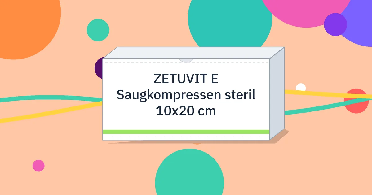 Symbolbild: Packung mit der Aufschrift ZETUVIT E Saugkompressen steril 10x20 cm (PZN 19632702) – Verfügbarkeit und Bezug in Apotheken in Frankfurt am Main
