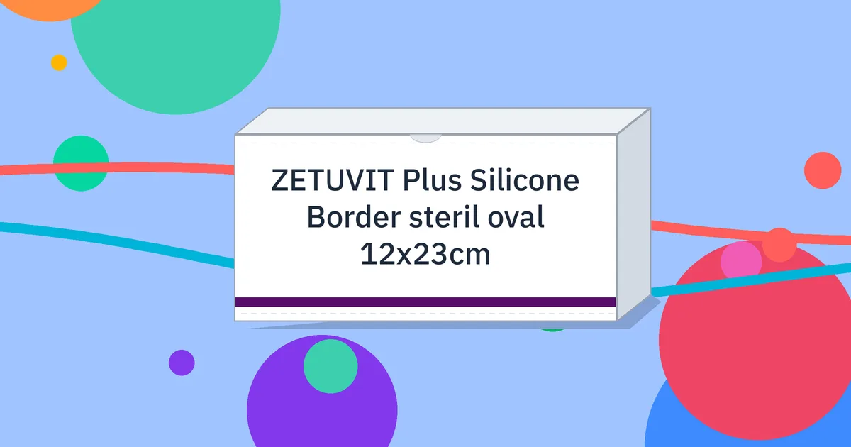 Symbolbild: Packung mit der Aufschrift ZETUVIT Plus Silicone Border steril oval 12x23cm (PZN 20611817) – Verfügbarkeit und Bezug in Apotheken in Frankfurt am Main
