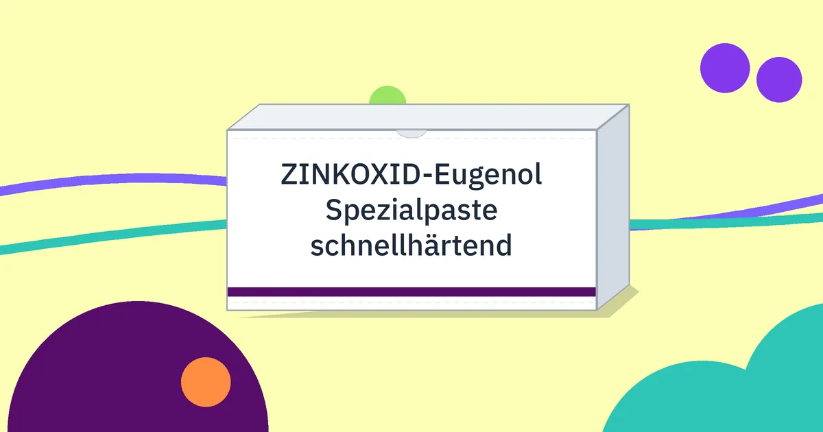 Symbolbild: Packung mit der Aufschrift ZINKOXID-Eugenol Spezialpaste schnellhärtend (PZN 00591834) – Verfügbarkeit und Bezug in Apotheken in Frankfurt am Main