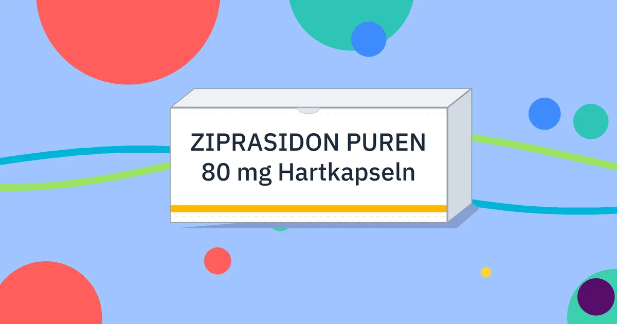Symbolbild: Packung mit der Aufschrift ZIPRASIDON PUREN 80 mg Hartkapseln (PZN 12479611) – Verfügbarkeit und Bezug in Apotheken in Frankfurt am Main